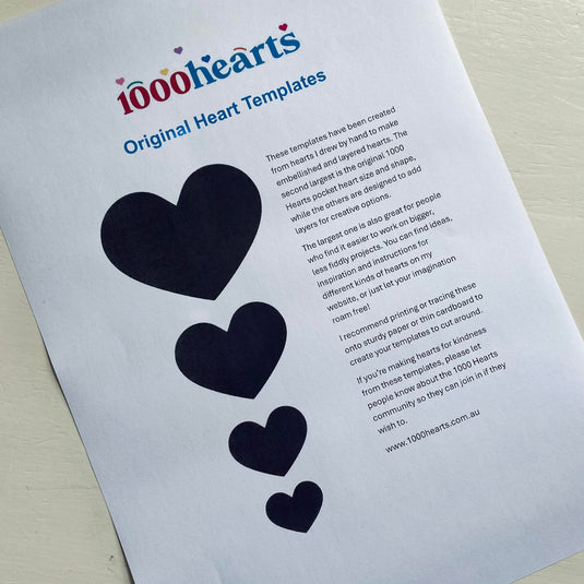 Template - set of 4 PDF – 1000 Hearts